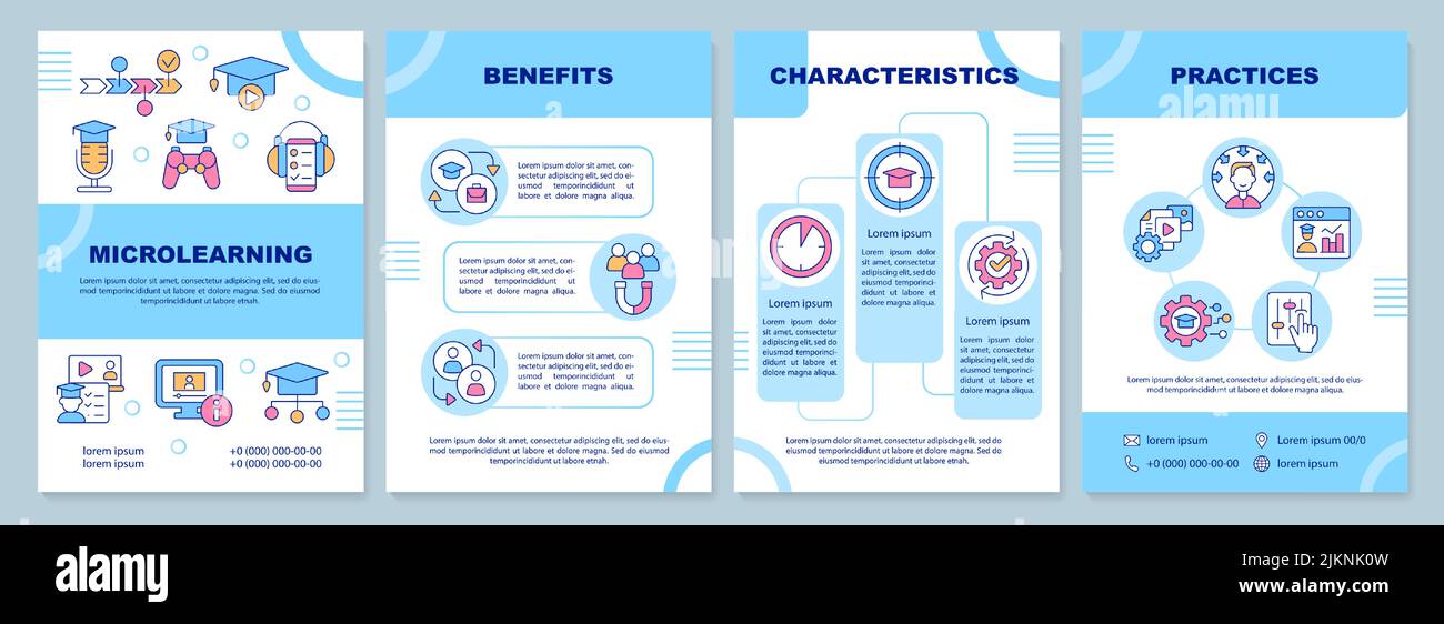 Microlearning blue brochure template Stock Vector Image & Art - Alamy