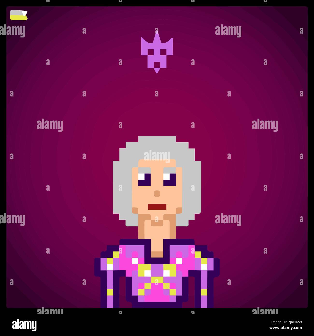 cartoon character in pixel vector art using a color filled background ...