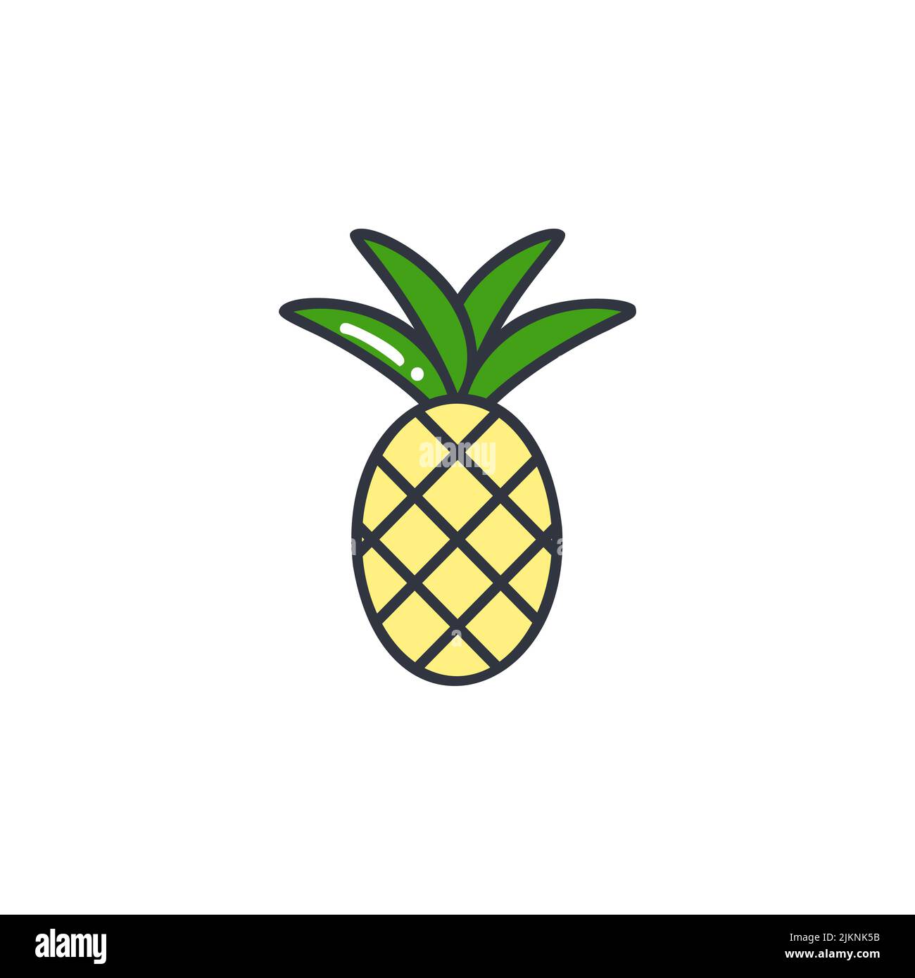 Pineapple color line icon vector illustration. Simple image exotic ...