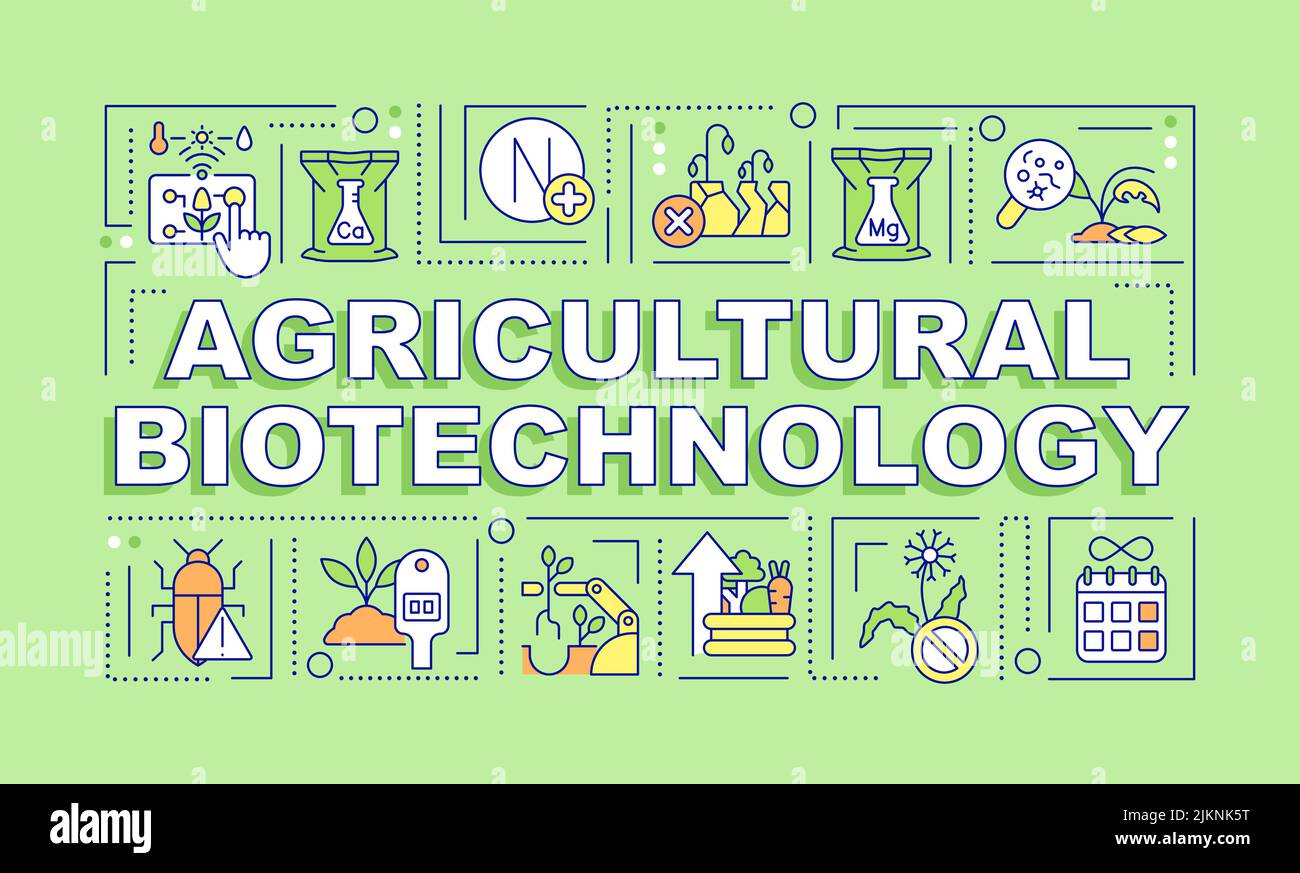 Agricultural biotechnology word concepts green banner Stock Vector ...