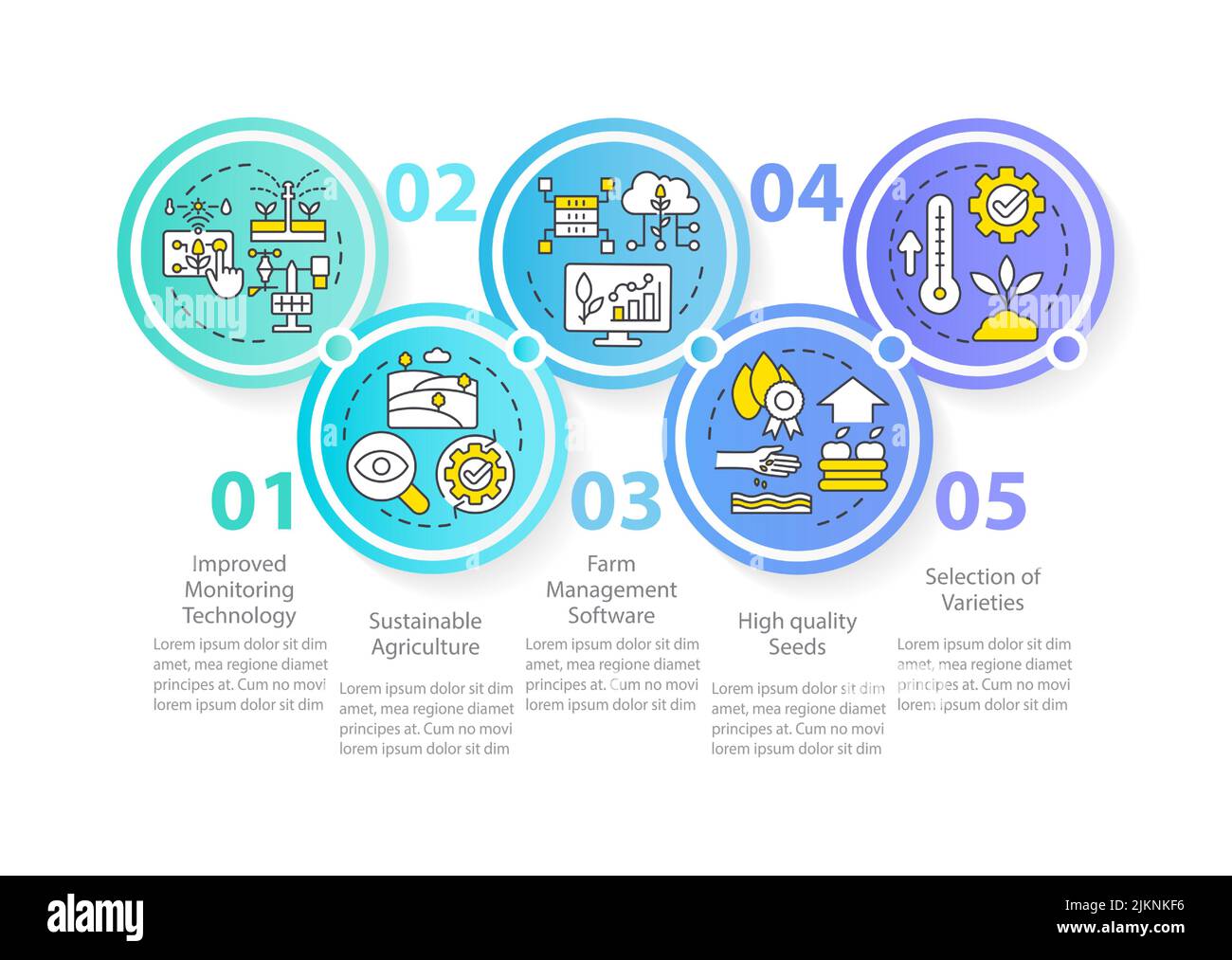 Increasing agribusiness productivity circle infographic template Stock ...