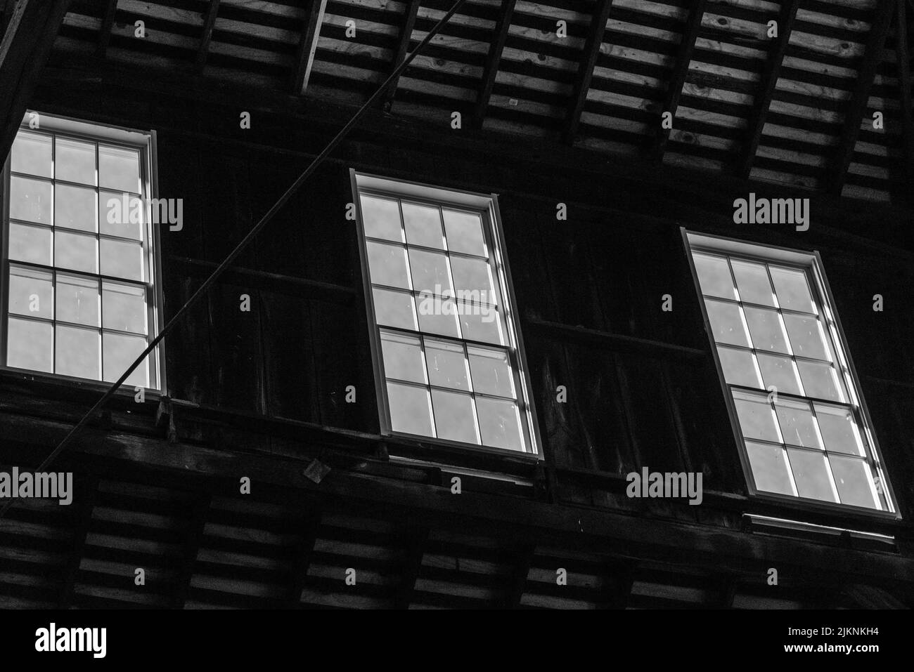 Glass with modern design in interior building windows Black and White ...