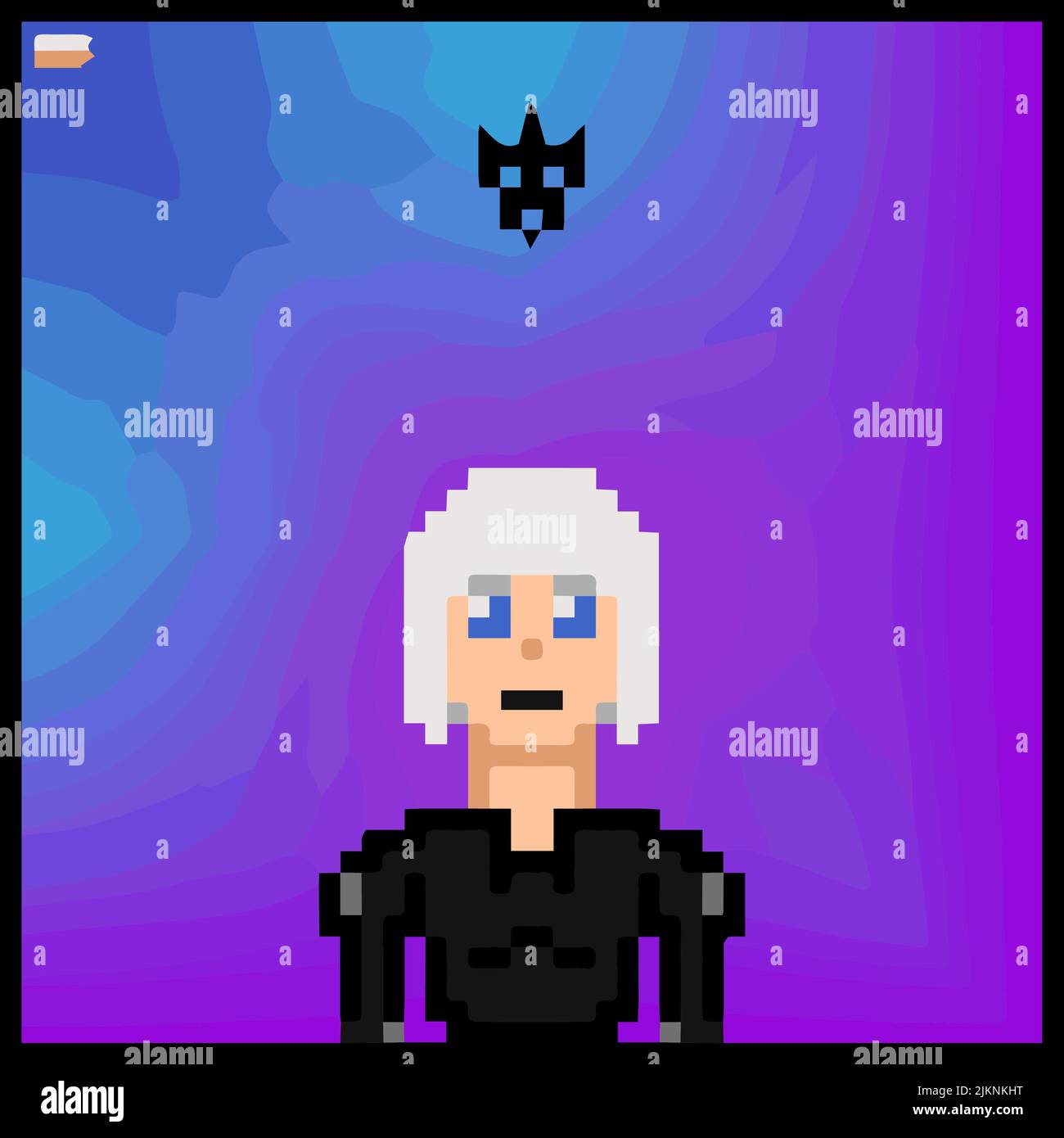 cartoon character in pixel vector art using a color filled background ...