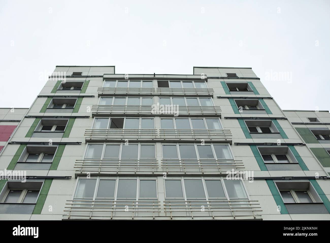 Building in city. Architecture details. Lots of windows in house. Urban ...