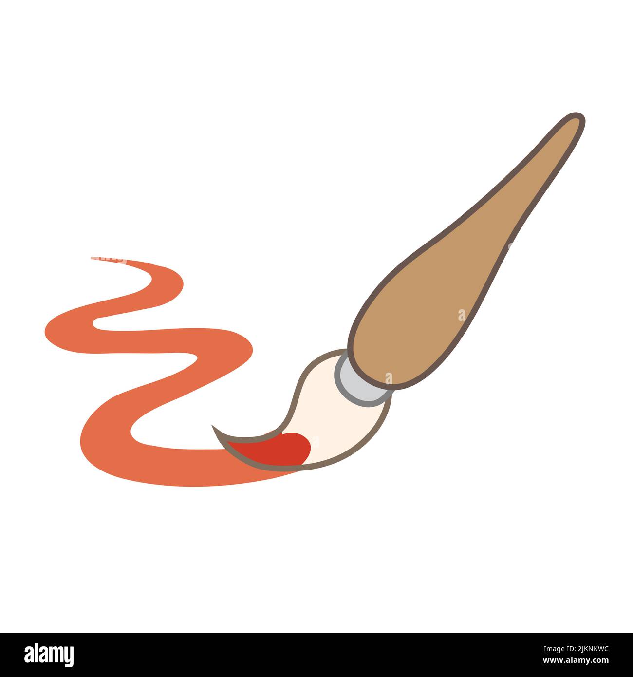 Paintbrush cartoon vector. Brush drawing a line vector illustration ...