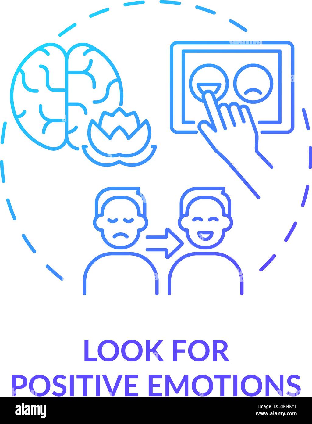 Look for positive emotions blue gradient concept icon Stock Vector ...