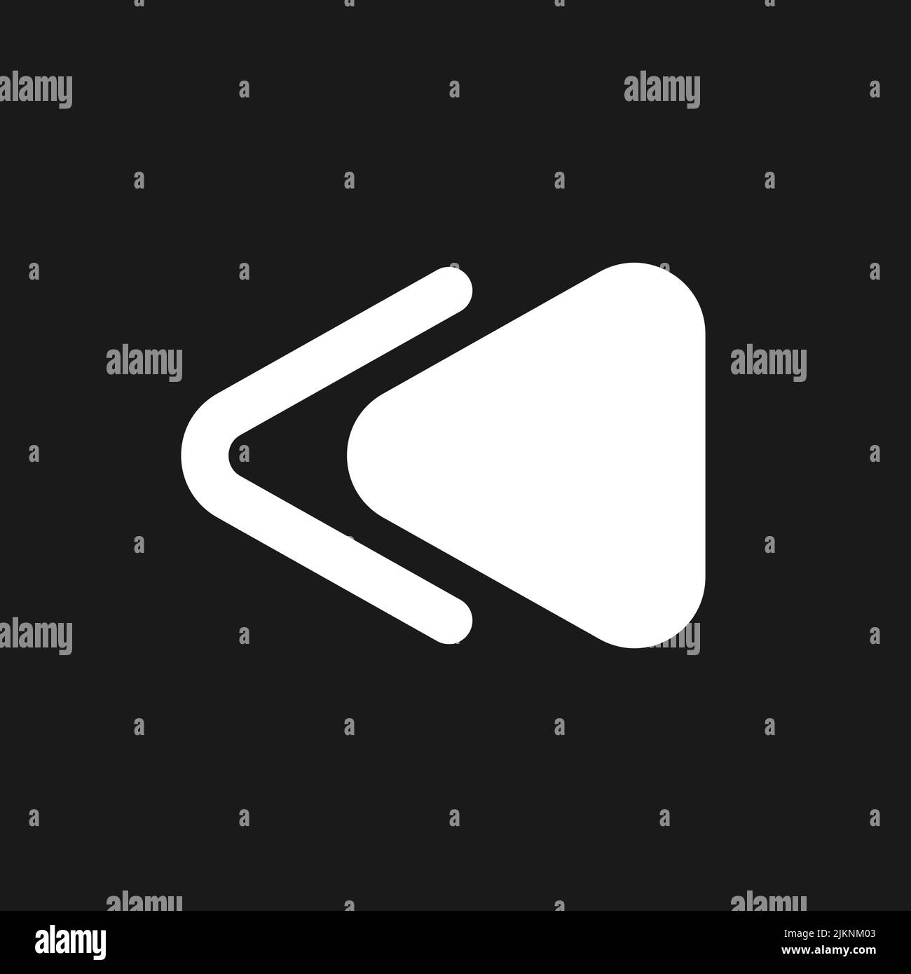 Fast reverse button dark mode glyph ui icon Stock Vector Image & Art - Alamy