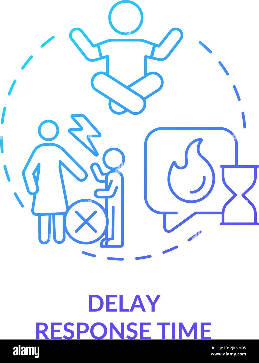 Delay response time blue gradient concept icon Stock Vector Image & Art ...