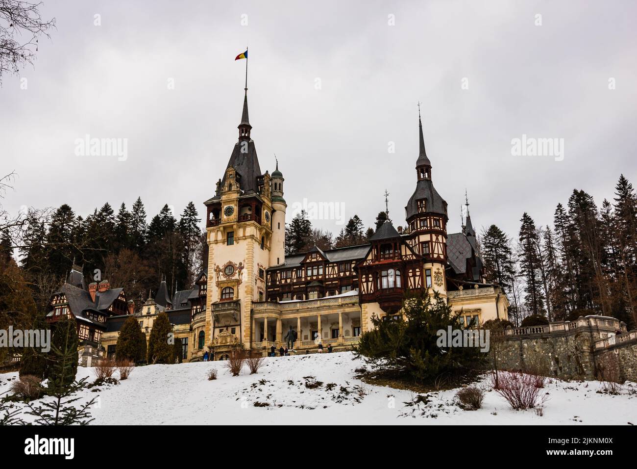 Peles Castle, Romania. Beautiful famous royal castle from Sinaia Stock ...