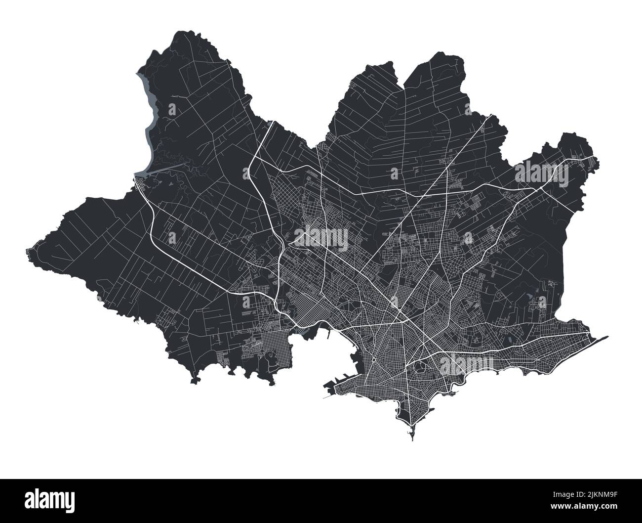 Montevideo vector map. Detailed vector map of Montevideo city ...