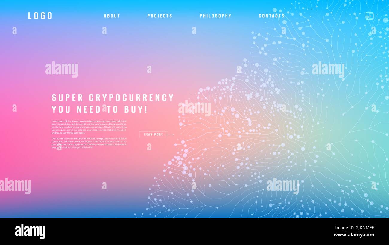 Landing page abstract design with big data. Template for website or app ...