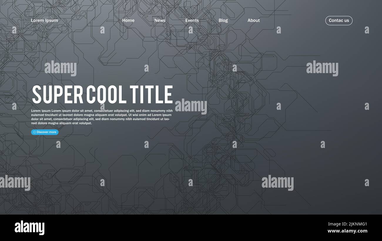 Landing page abstract design with big data. Template for website or app ...