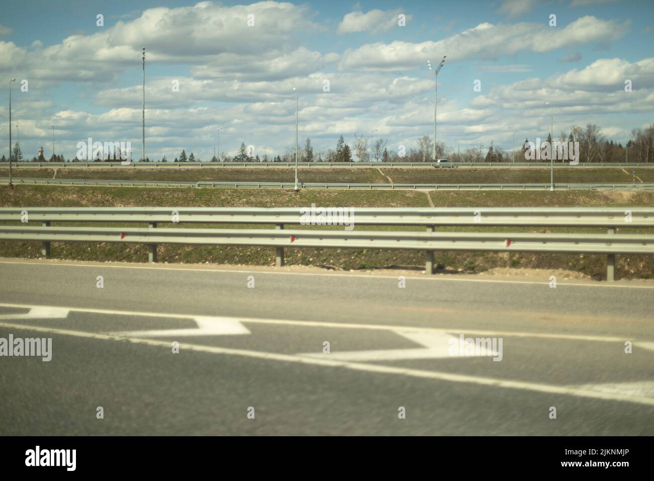 Details of road. Bumper on highway. Transport infrastructure. Highway ...