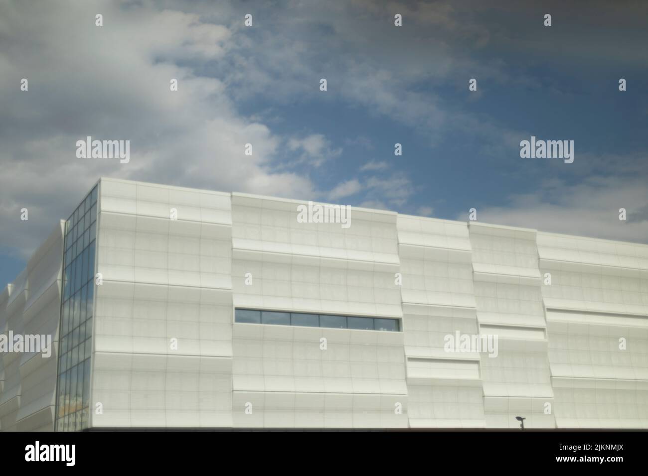 White industrial building. Modern design of architecture. Large ...