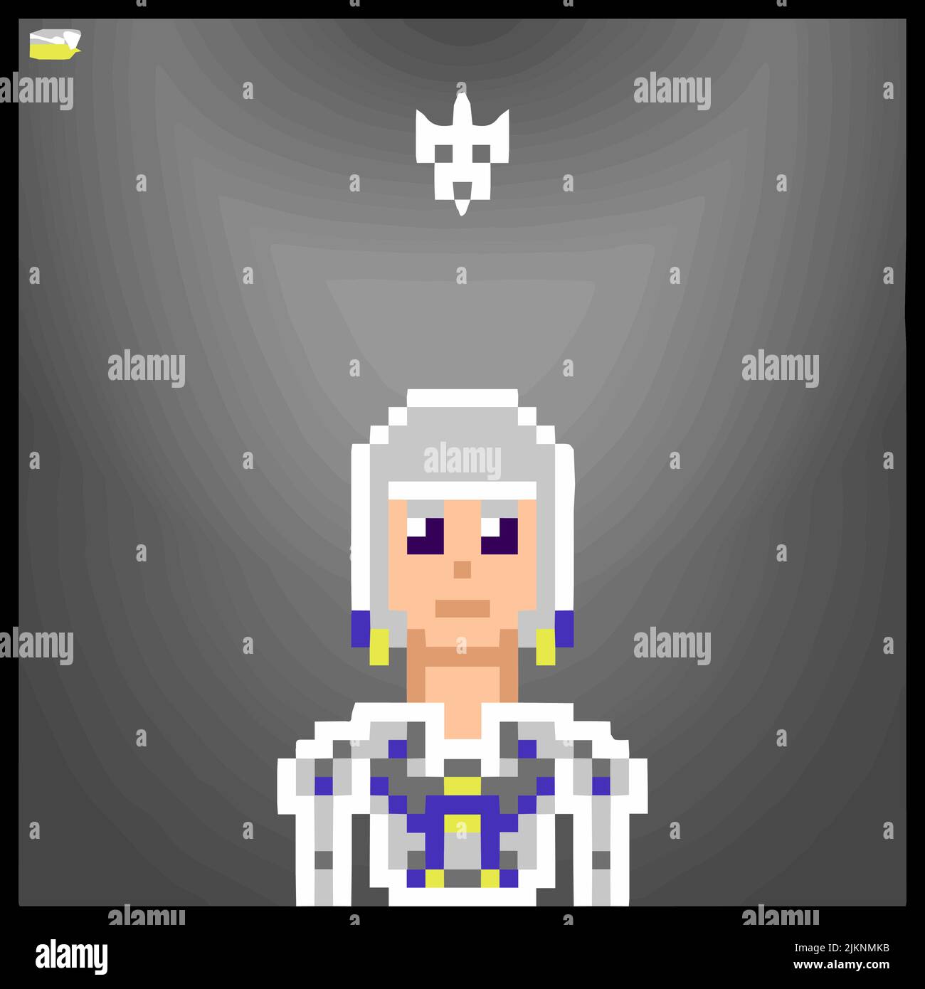 cartoon character in pixel vector art using a color filled background ...