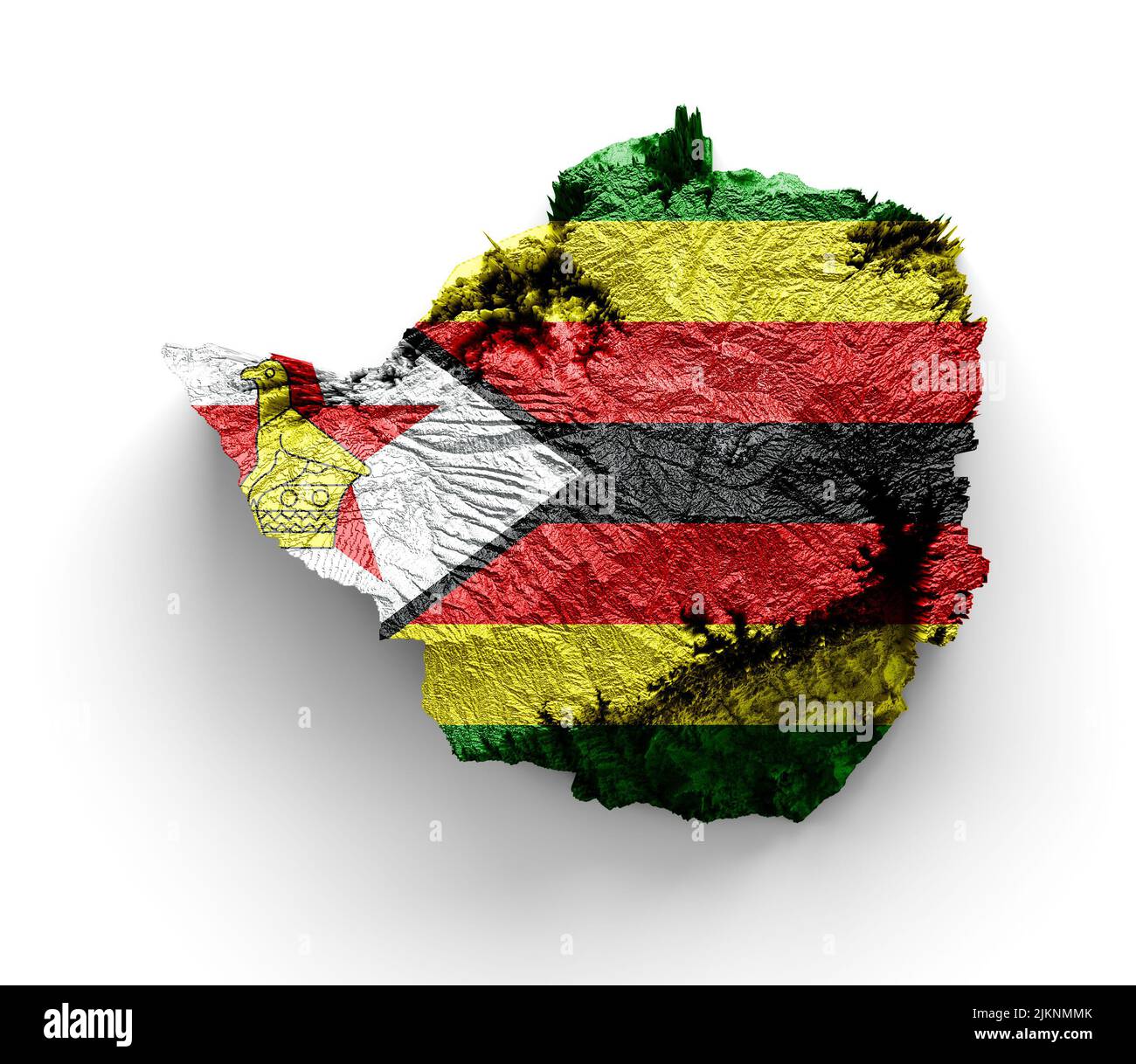 Zimbabwe Topographic Map 3d realistic Zimbabwe map Color 3d ...