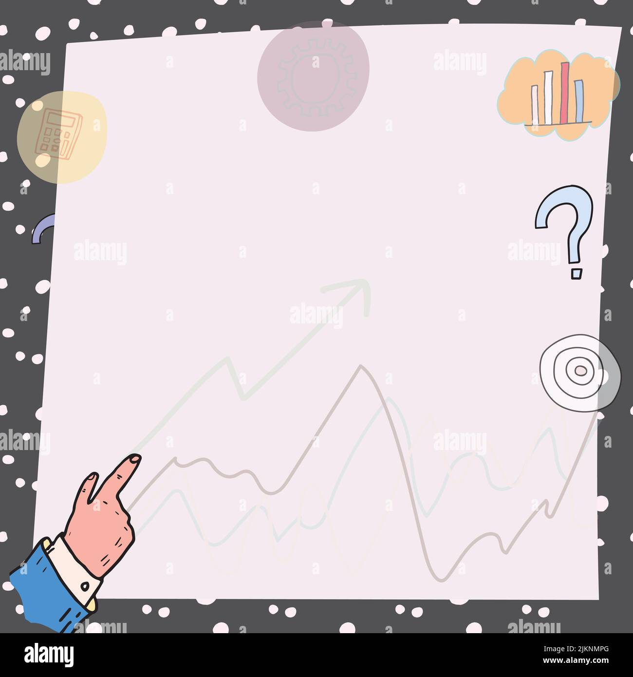 Hand Pointing On Important Messages With Arrows Up And Graphs In ...