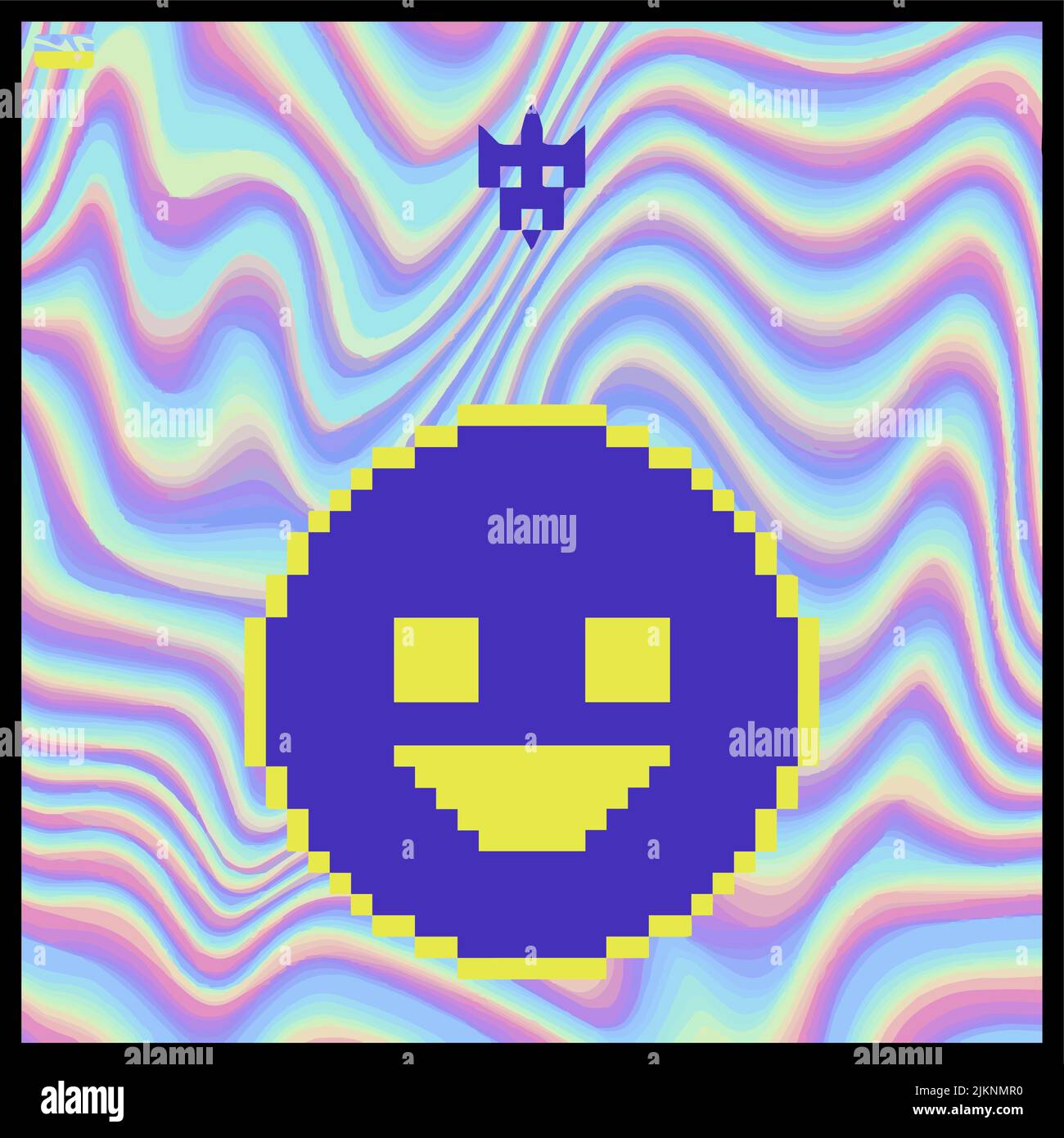 cartoon character in pixel vector art using a color filled background ...