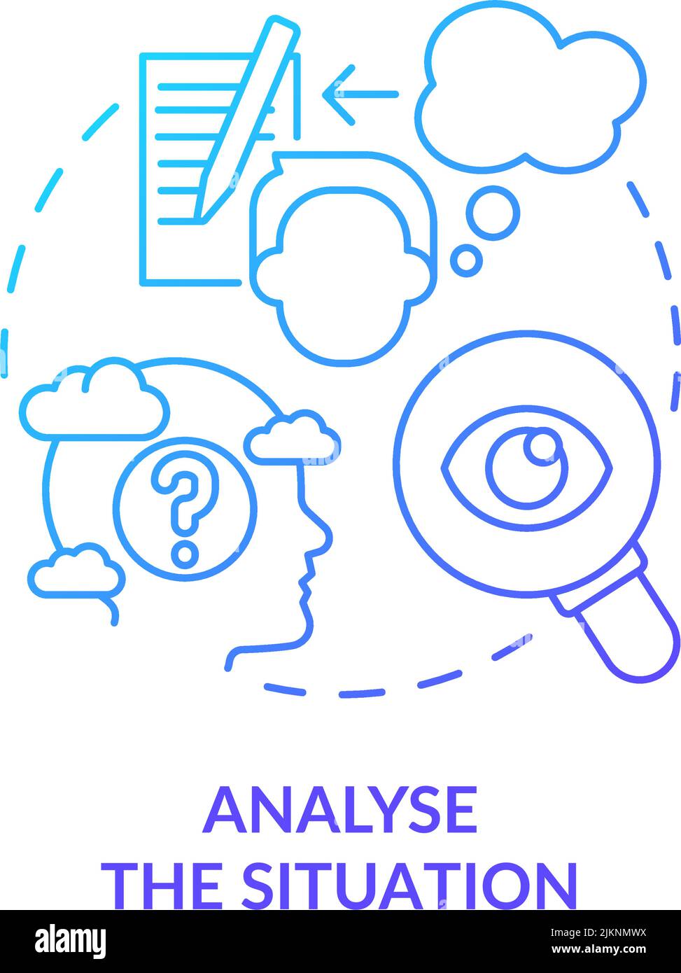 Analyse situation blue gradient concept icon Stock Vector Image & Art ...