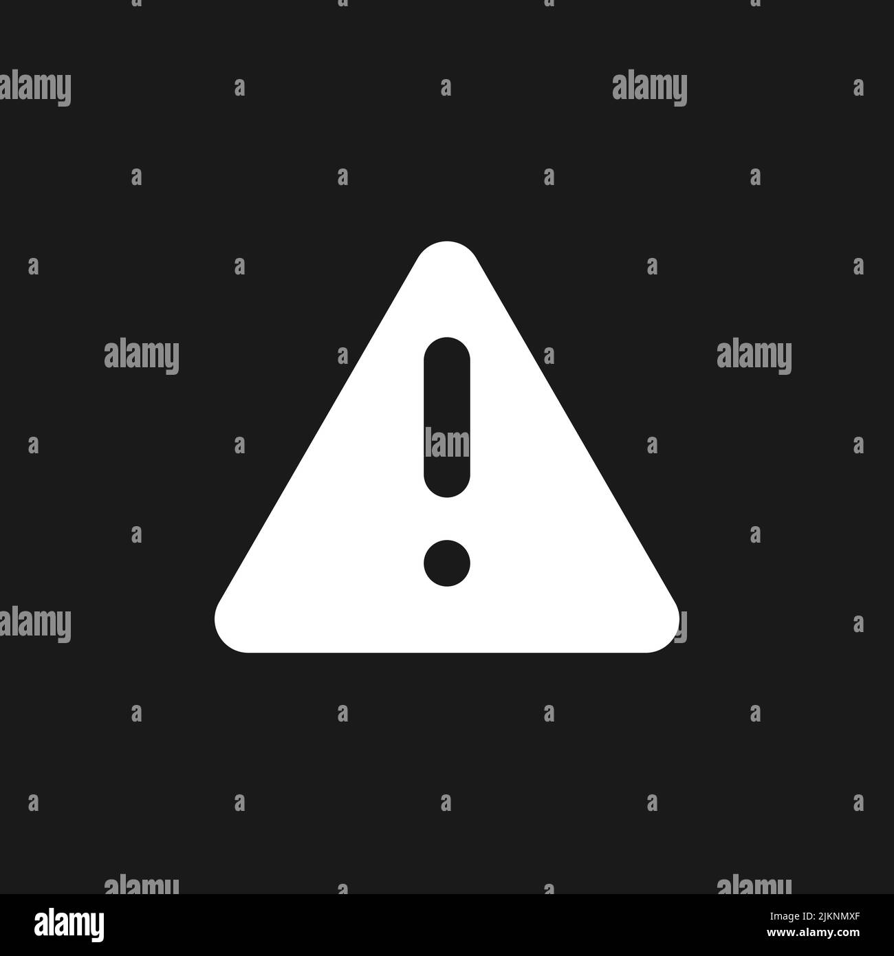 Triangle shaped caution sign dark mode glyph ui icon Stock Vector Image ...