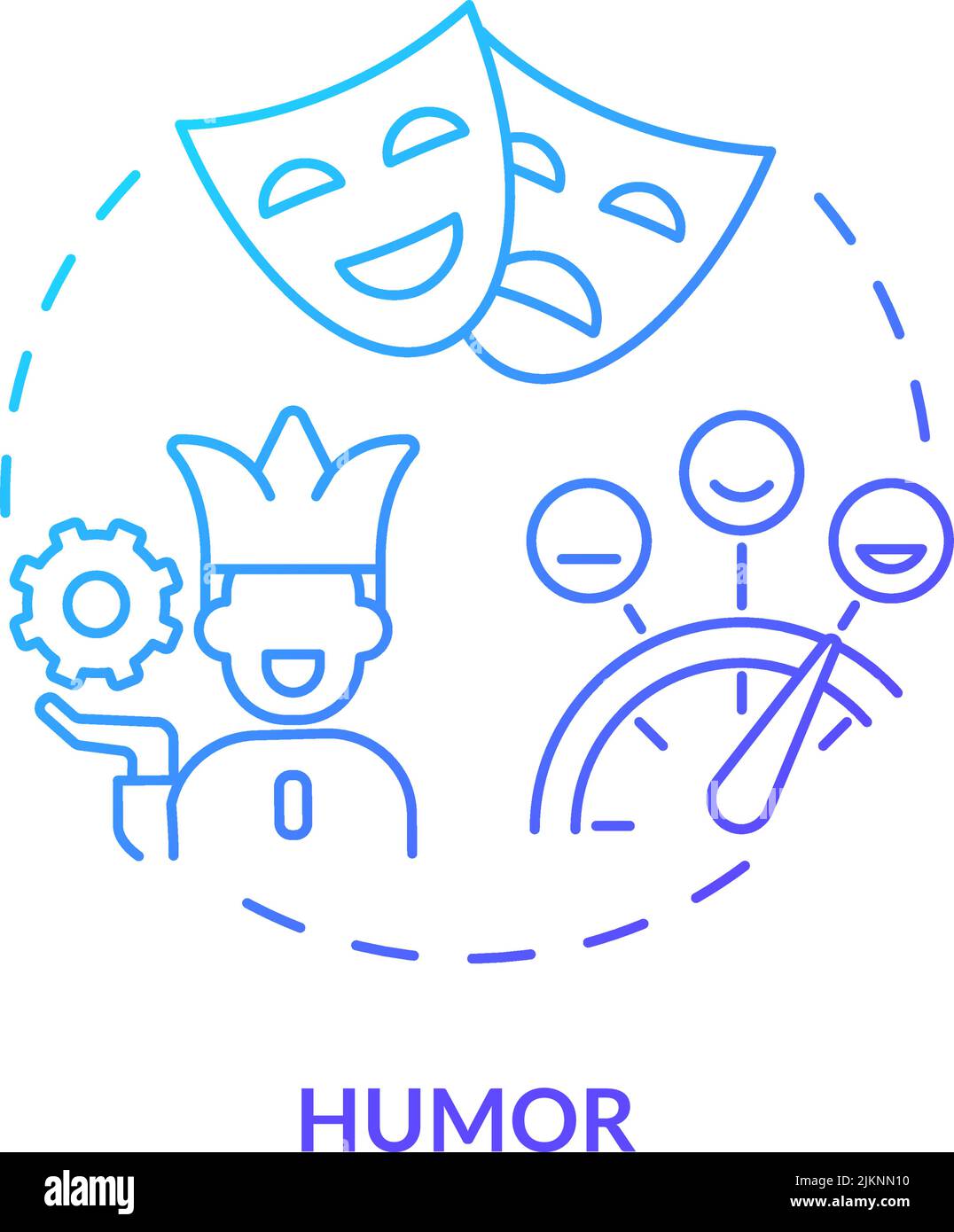 Humor blue gradient concept icon Stock Vector Image & Art - Alamy