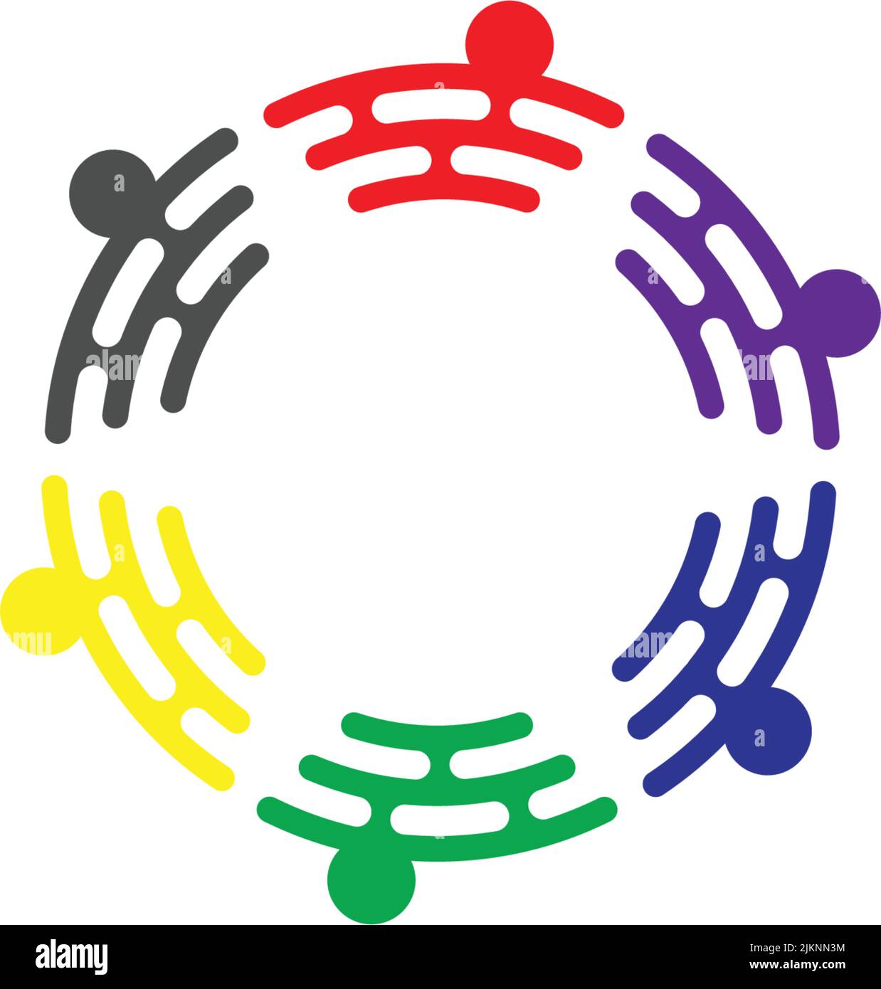 An icon of a circle consisting of multi color figures isolated on a ...