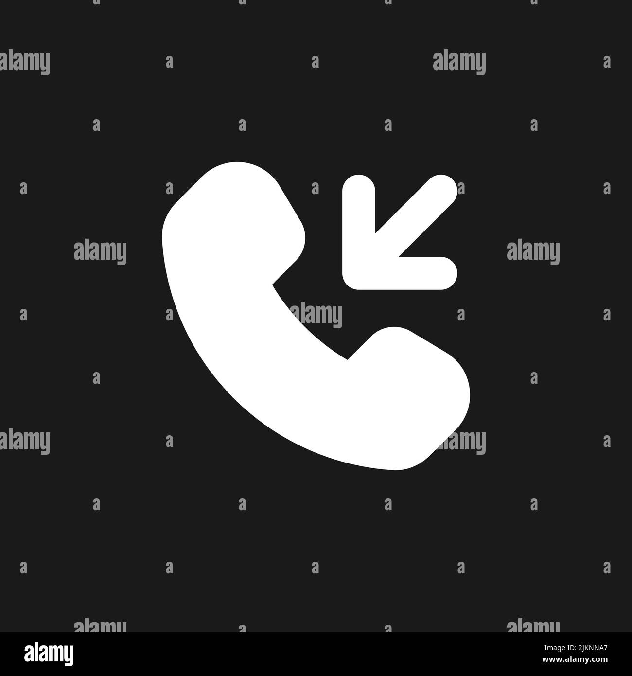 Incoming call dark mode glyph ui icon Stock Vector Image & Art - Alamy
