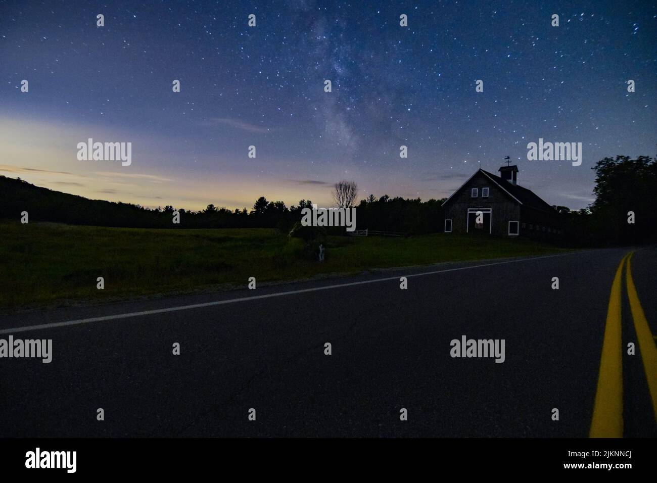 The beautiful view of Milky way over a barn Stock Photo - Alamy