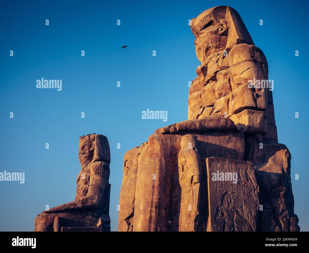 The two massive stone statues - Colossi of Memnon in Thebes, Egypt ...