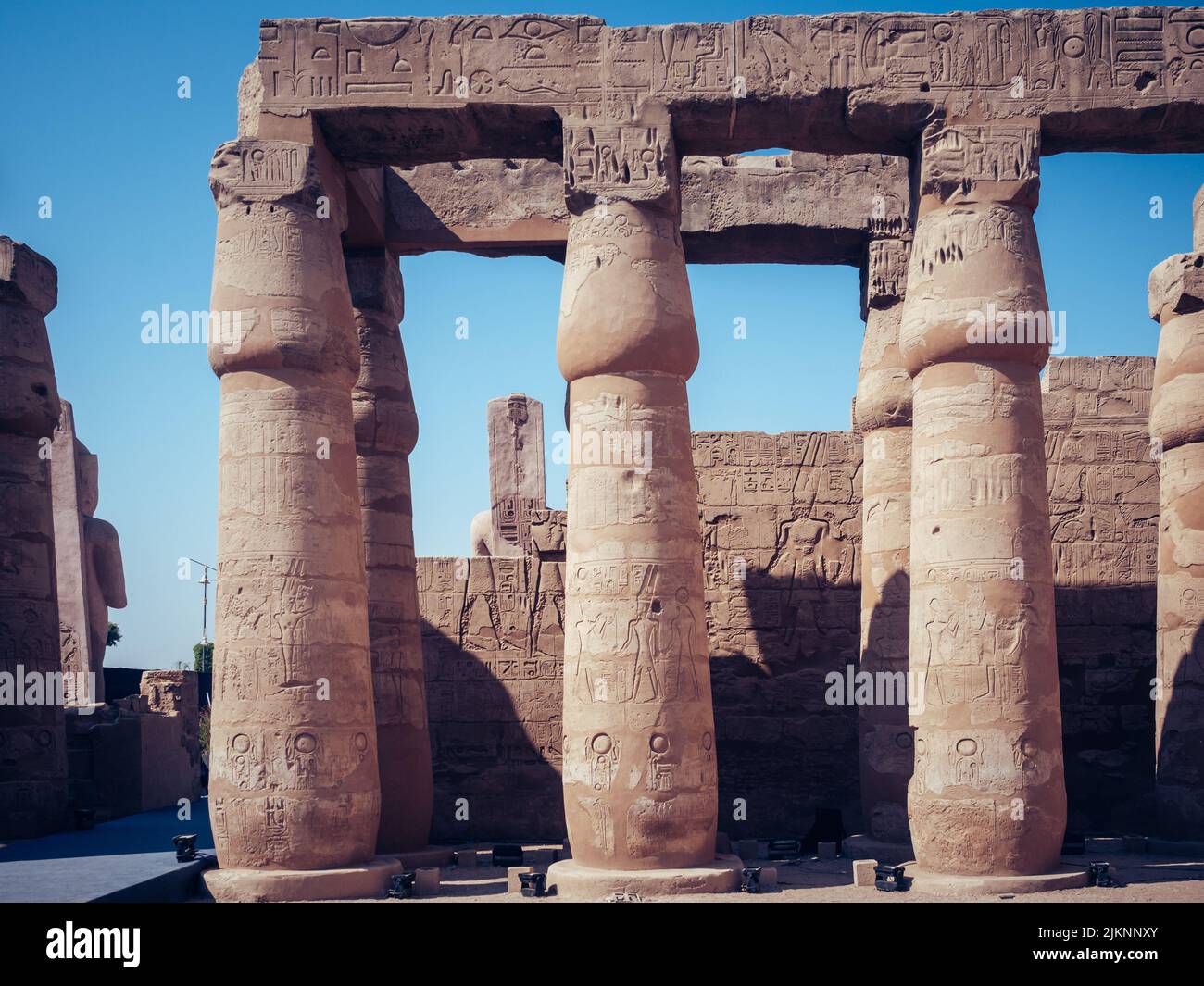 The remnants of the columns with carvings of the Mortuary Temple of ...