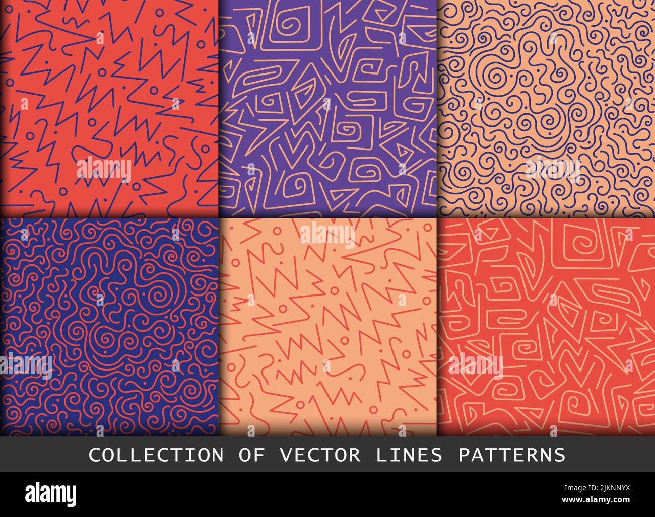 Collection of swatches memphis lines patterns Stock Vector Image & Art ...