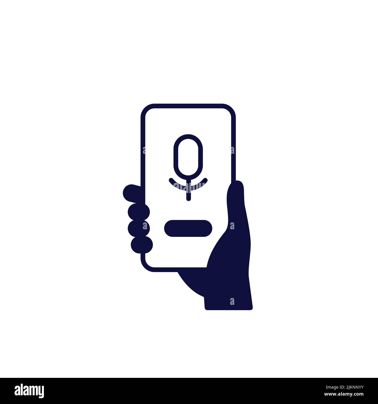 voice assistant app, phone in hand icon Stock Vector Image & Art - Alamy