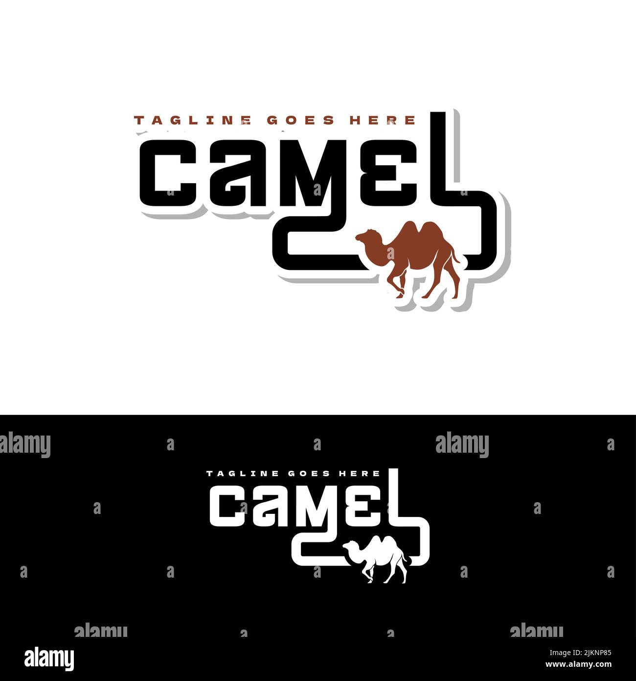 Camel Typography with camel vector illustration for company label logo ...