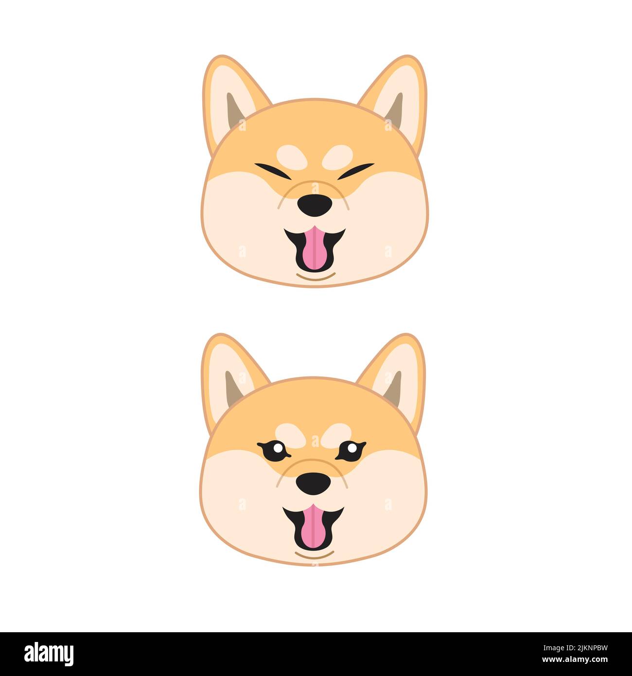 Shiba dog smiling face with tongue out vector Stock Vector Image & Art ...
