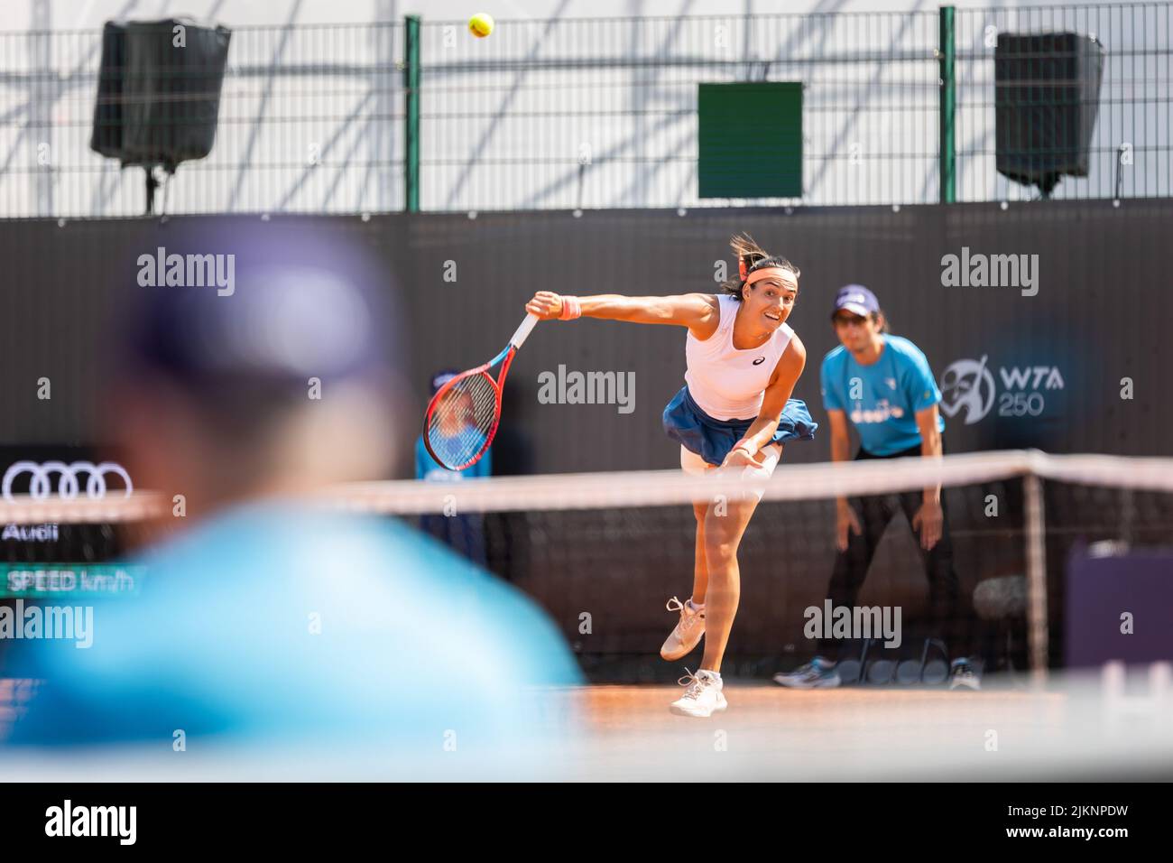 Caroline Garcia seen in action during the second round match BNP ...