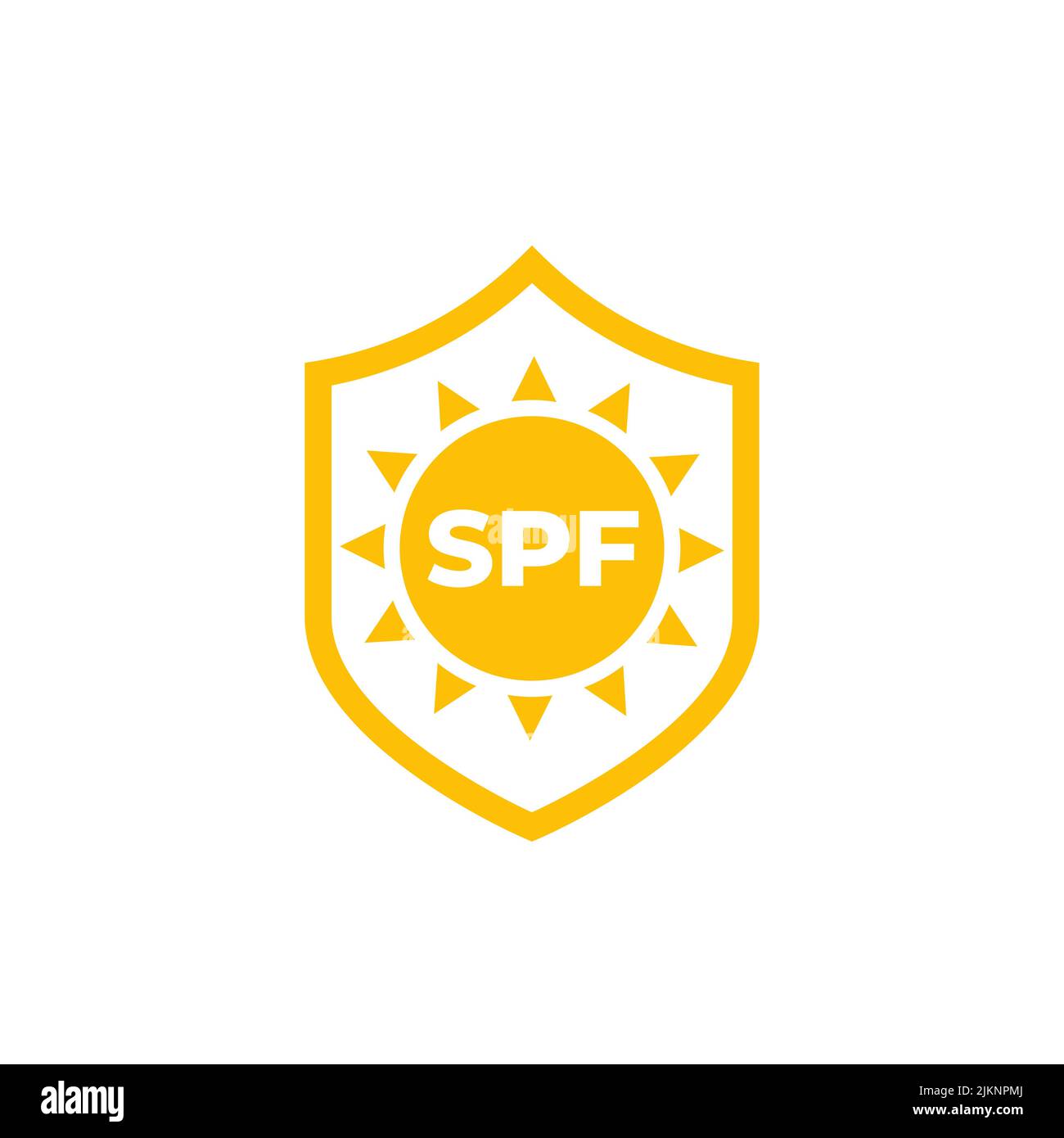 SPF, UV protection icon with shield and sun Stock Vector Image & Art ...