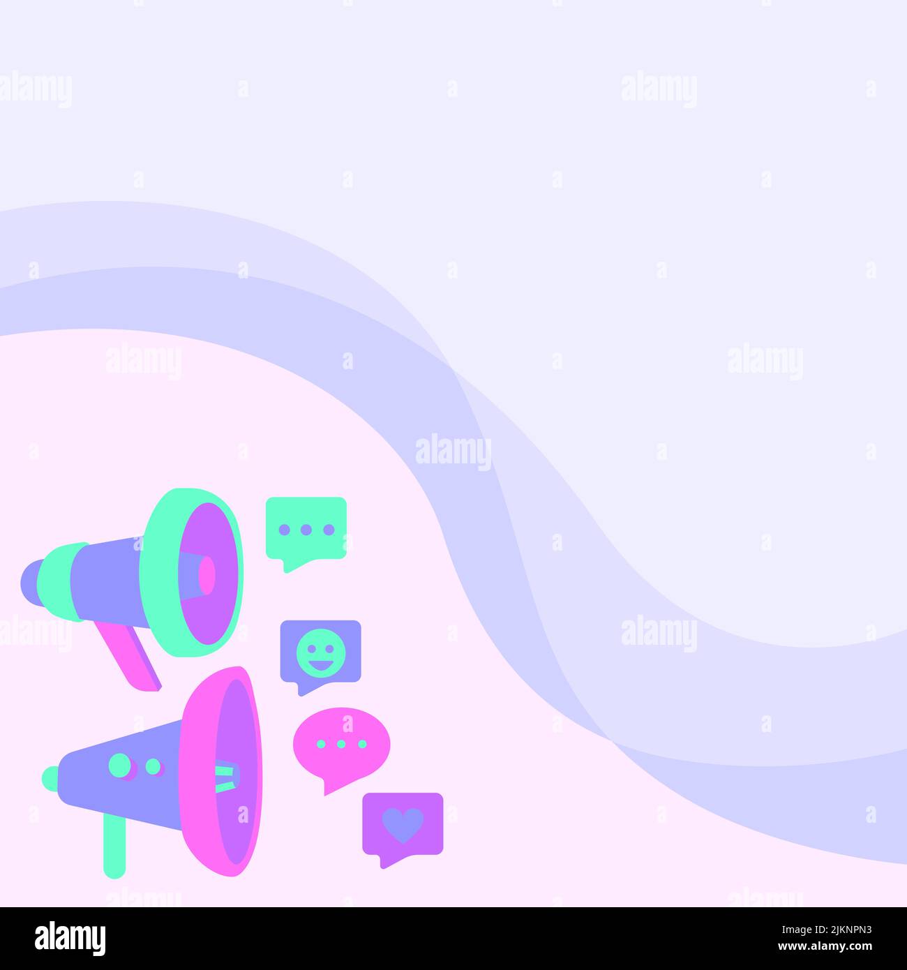 The Megaphones Drawing Giving Positive Comments Making Announcement ...