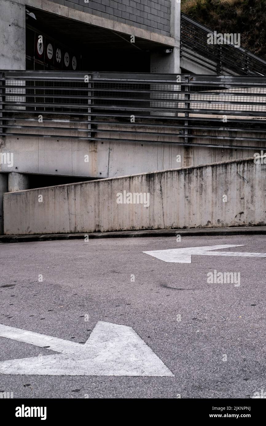 traffic sign with an arrow in a street Stock Photo - Alamy