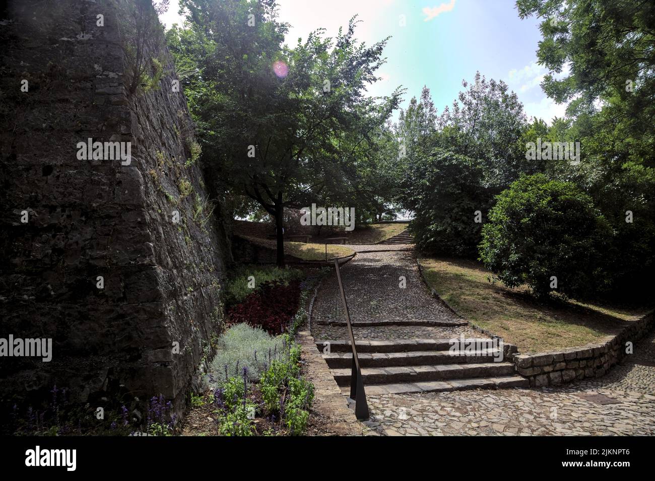 Stone bench empty with hedge hi-res stock photography and images - Alamy