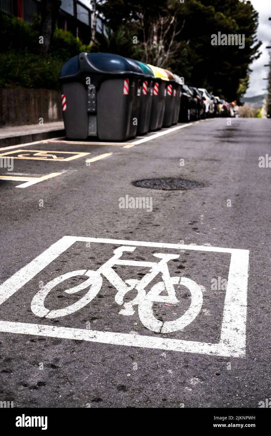 traffic sign in an exclusive bicycle lane Stock Photo - Alamy
