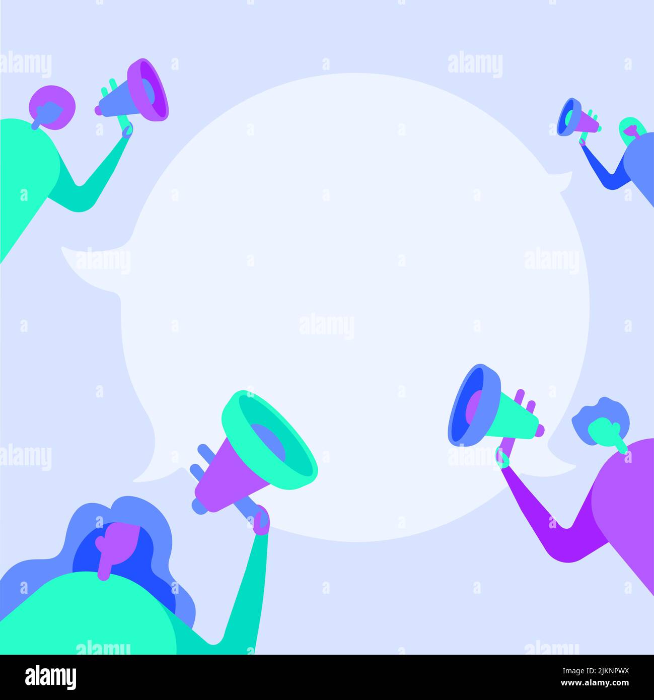An illustration of colorful male and female characters talking about ...