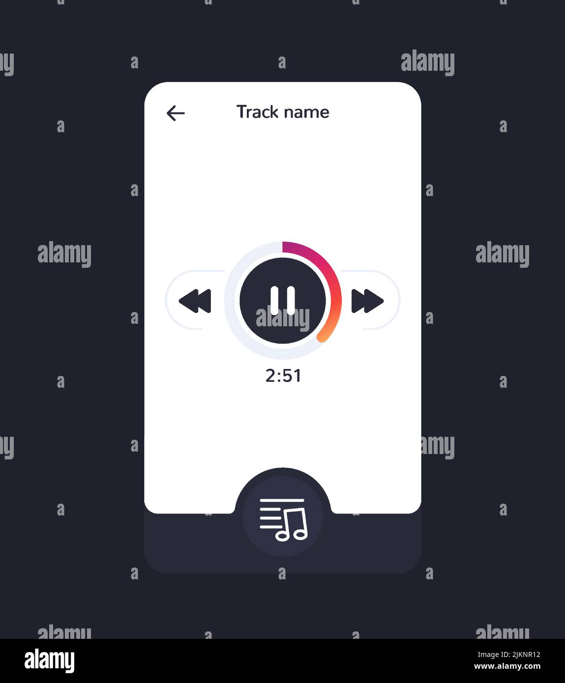 music player interface, mobile app ui design Stock Vector Image & Art ...