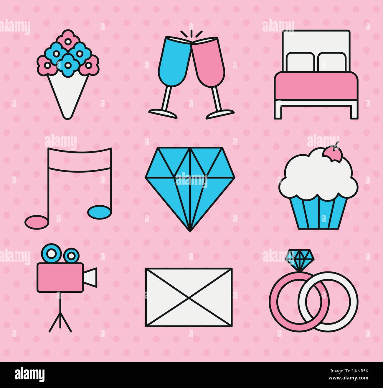 wedding symbols icon set Stock Vector Image & Art - Alamy
