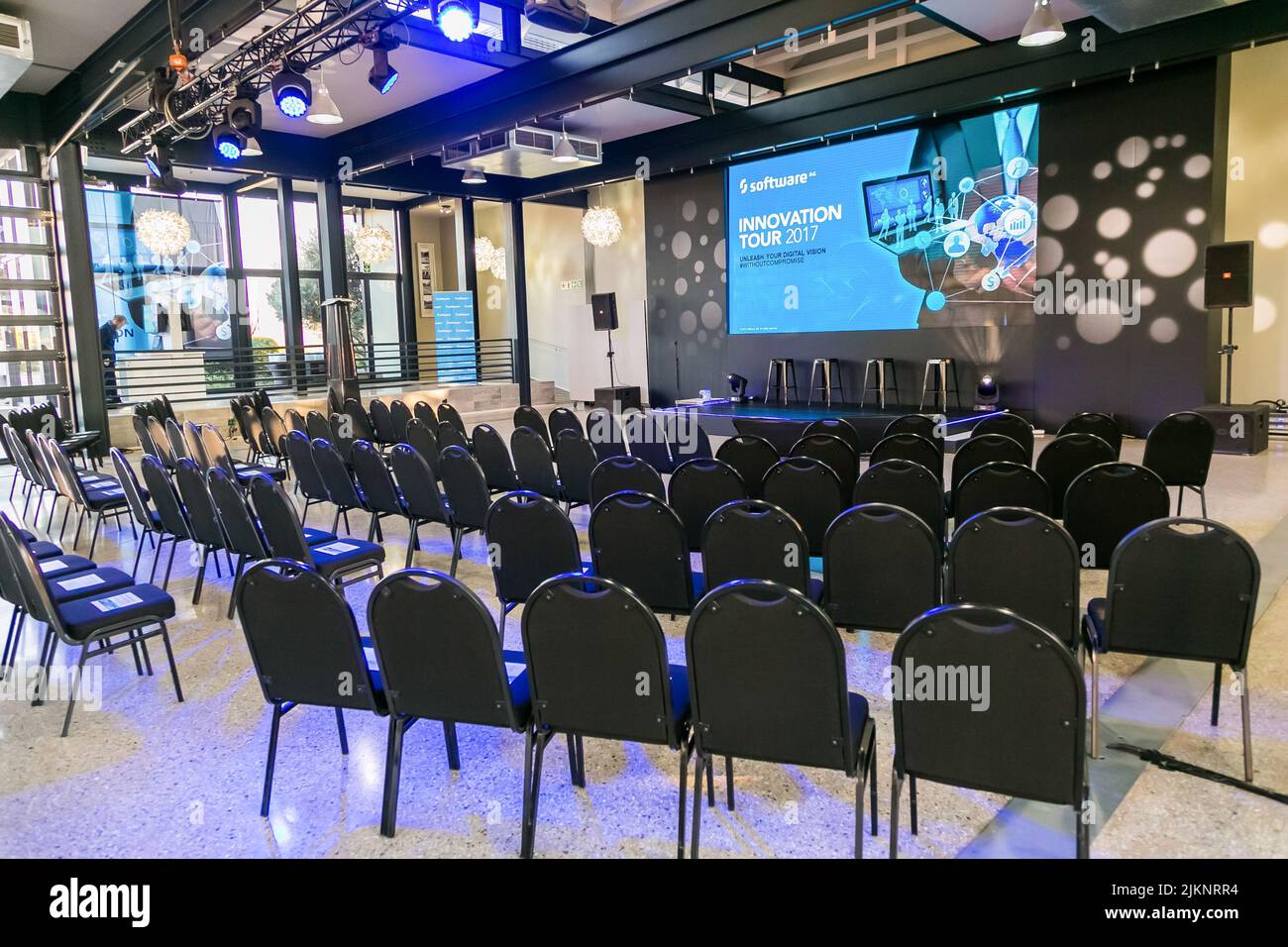 Inside conference hall in hi-res stock photography and images - Alamy