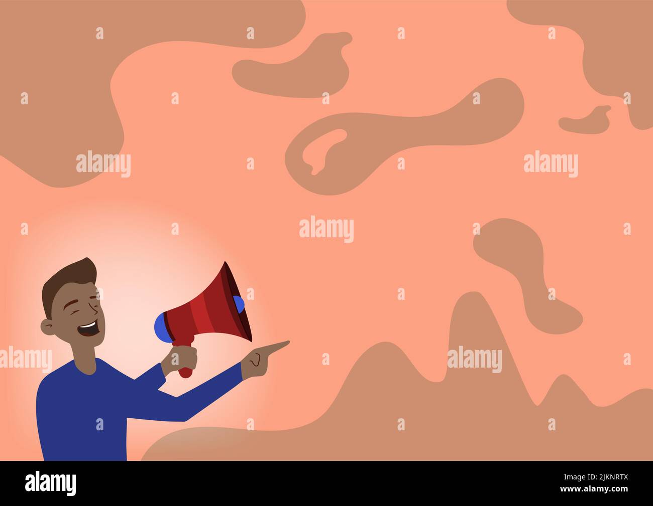 An illustration of a male holding a megaphone - announcement background ...