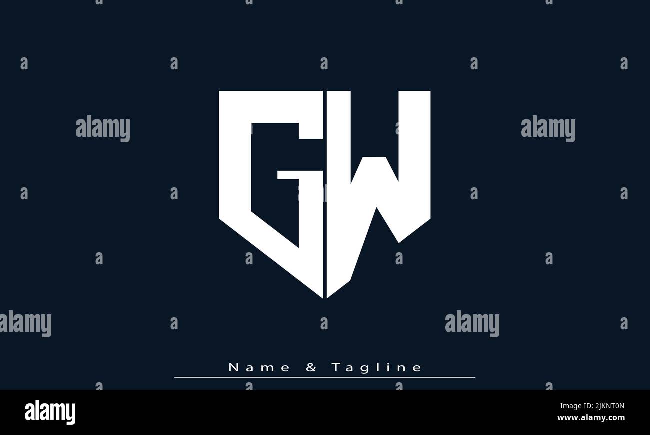 Alphabet letters Initials Monogram logo GW , WG Stock Vector Image ...