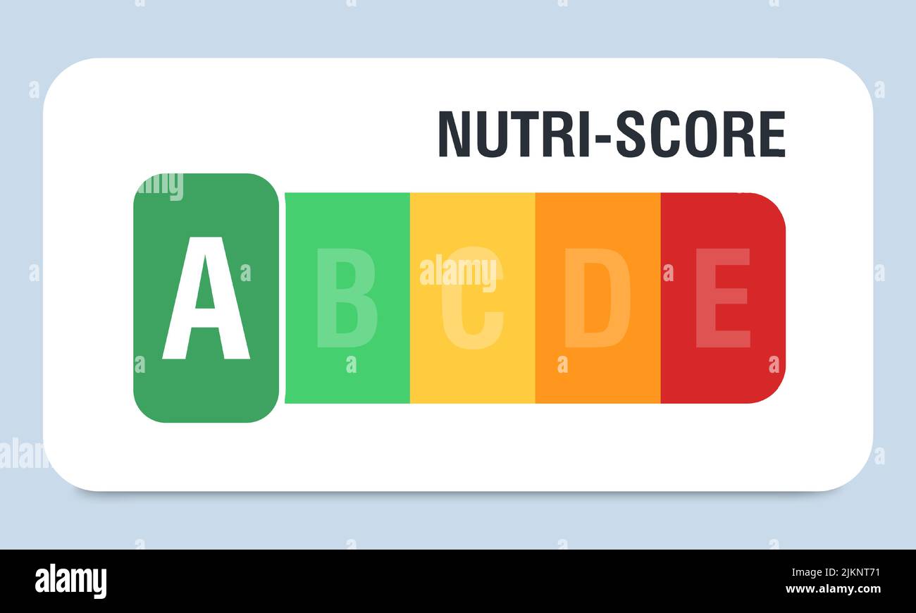 Nutri score for packaging design. A score. Logo, icon, label. Vector ...