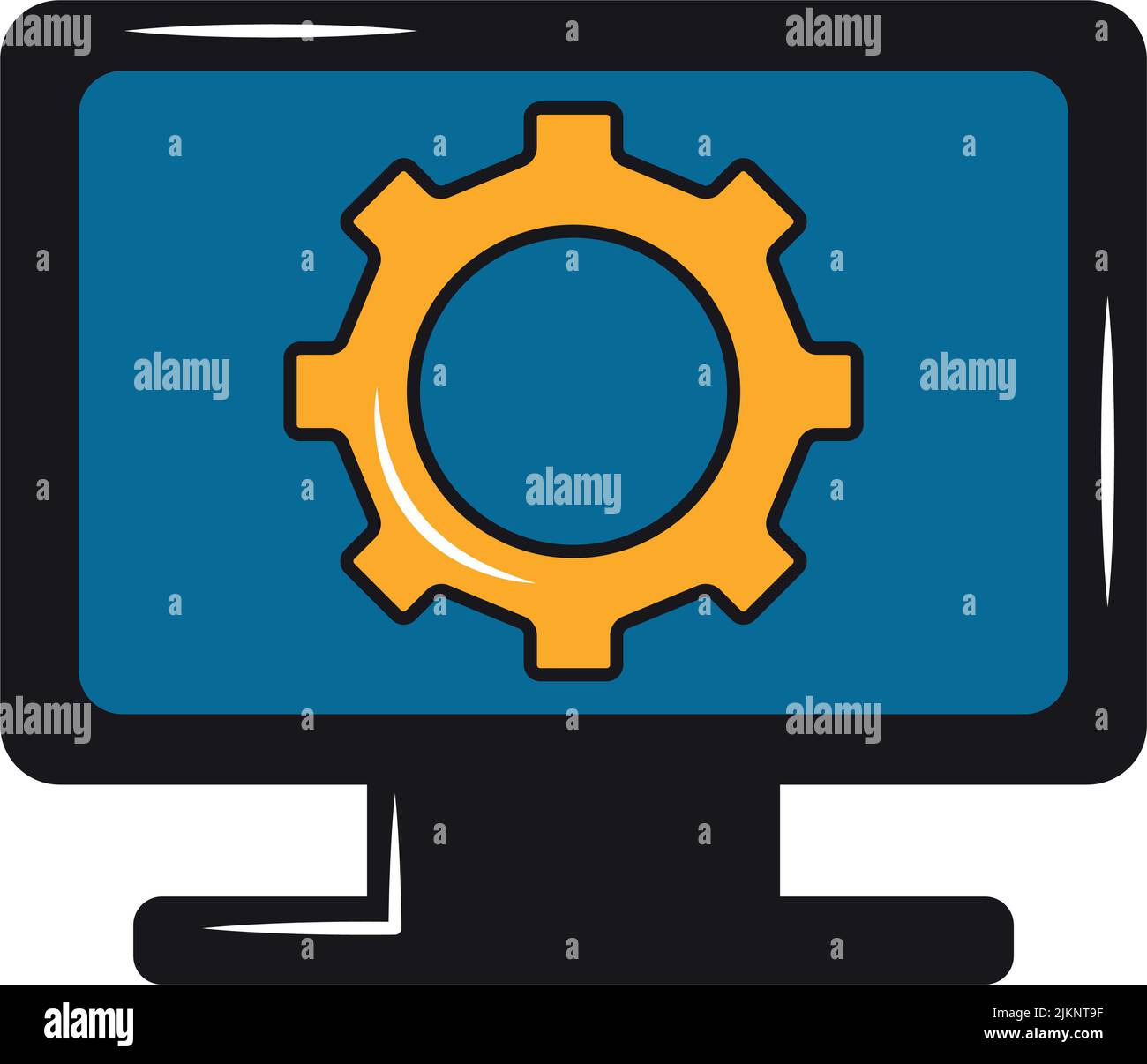 computer with gear Stock Vector Image & Art - Alamy