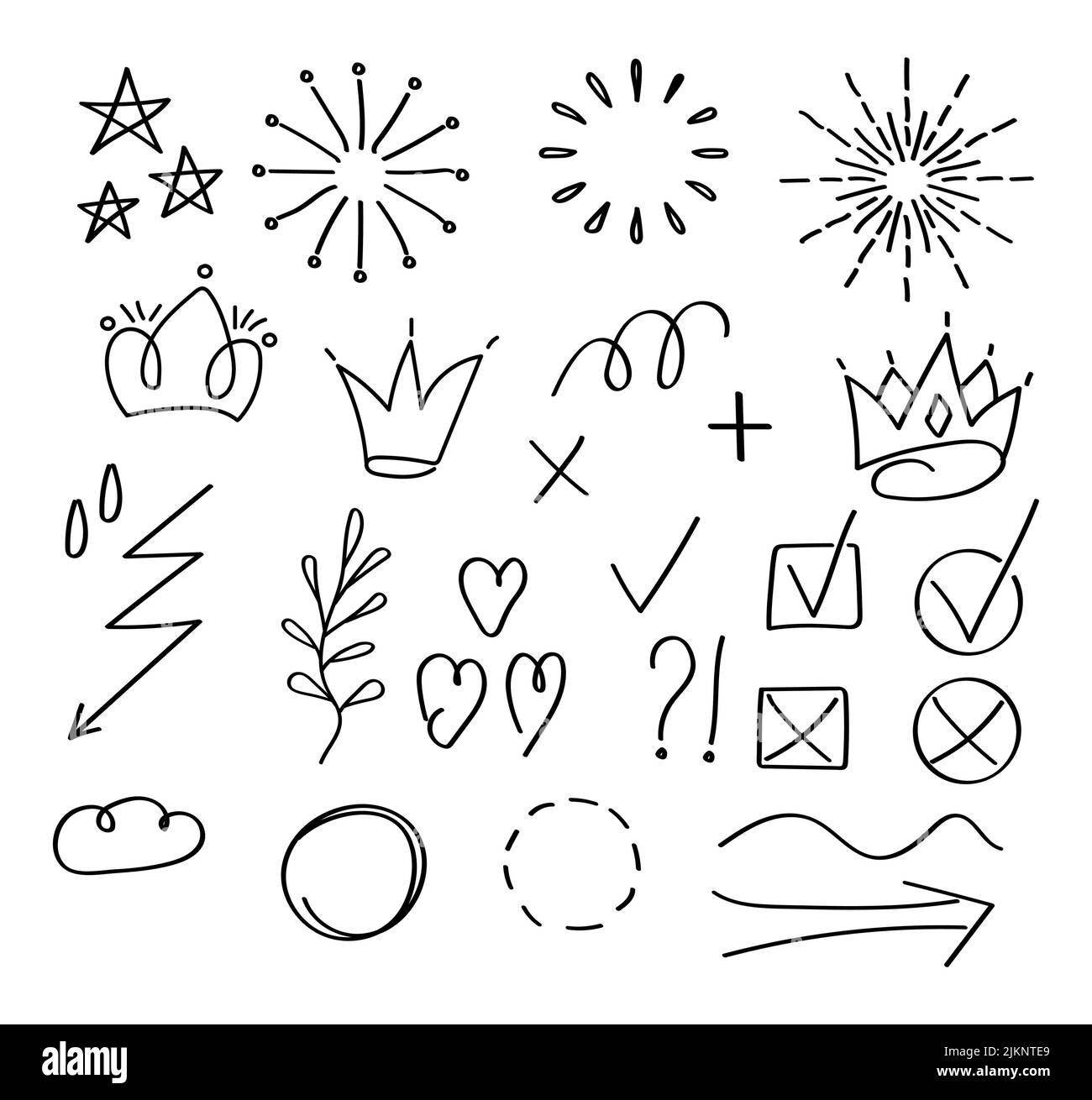 Doodle infographics elements. white background. Symbols for web, app ...