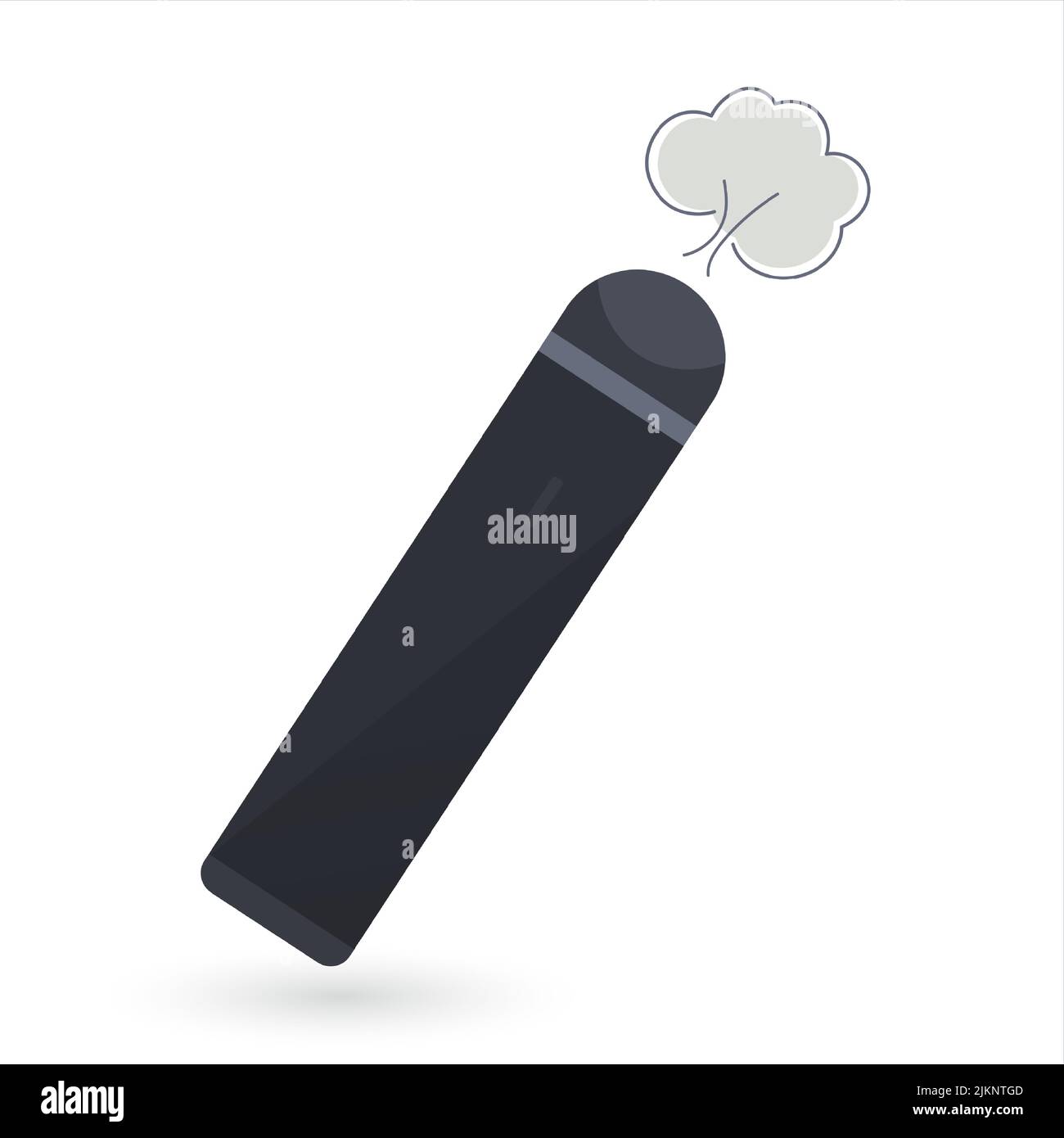 Vape vector icon. Electronic cigarette with smoke. Contour isolated ...